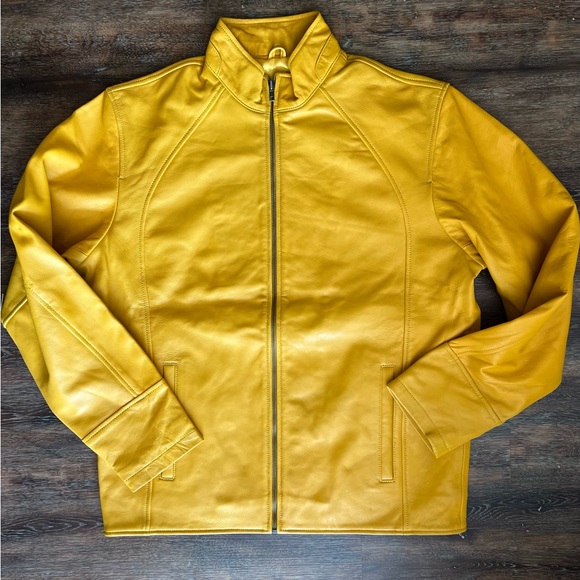 MGUL | Jackets & Coats | Cannery Yellow Leather Custom Color Leather ...